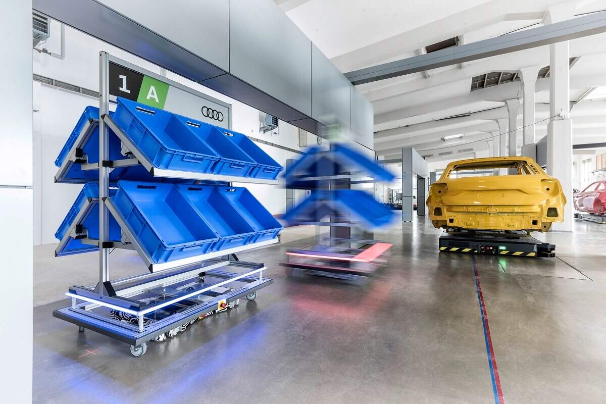 Take a walkaround Audi's new smart tech factory - Audi laser tracking ...