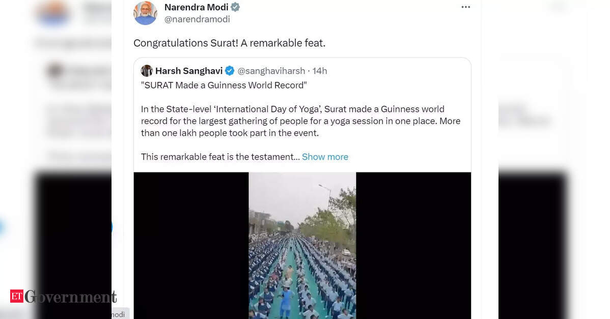 Surat Yoga Day Celebrations: Surat makes Guinness World Record; PM Modi ...