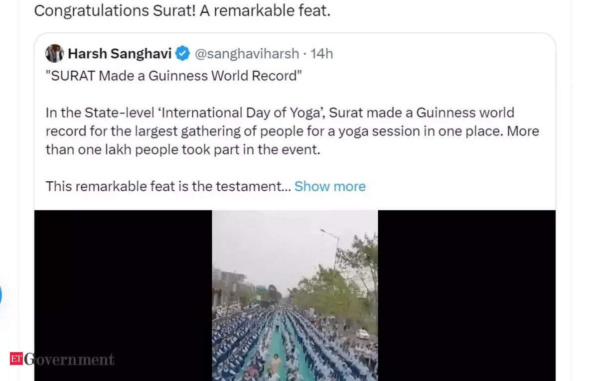 Surat Yoga Day Celebrations: Surat makes Guinness World Record; PM Modi ...