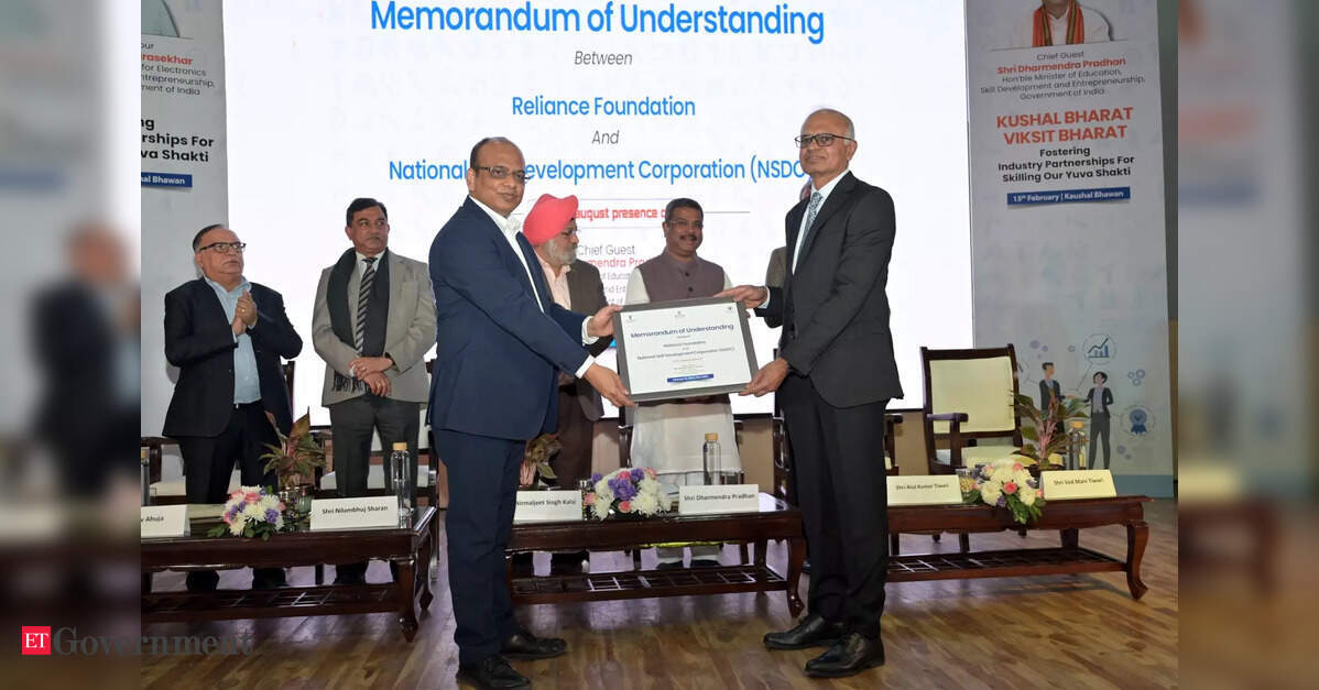 Reliance Foundation NSDC Skill Development: Reliance Foundation partners with National Skill ...