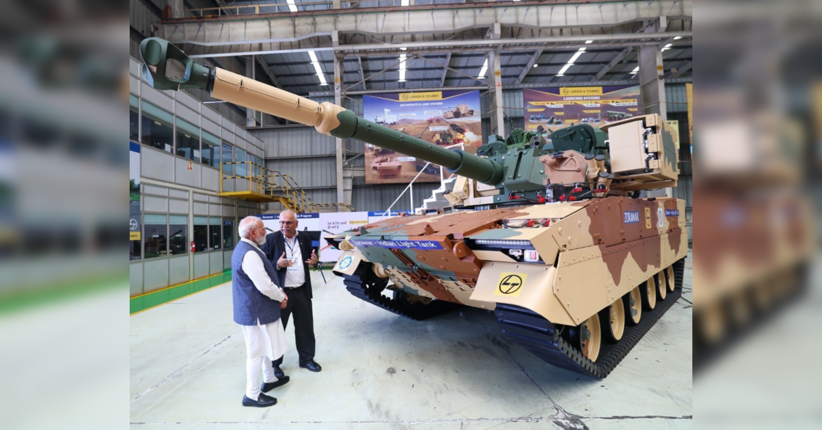 PM Modi visits L&T's Hazira complex, reviews defence and manufacturing ...