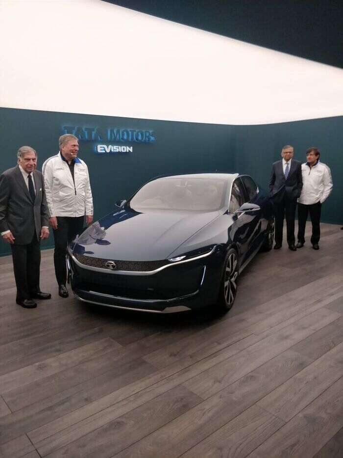 Tata Motors: Tata Motors unveils all electric E-Vision saloon at Geneva ...