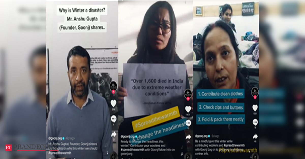 Social Media: Goonj and TikTok come together for #SpreadTheWarmth ...